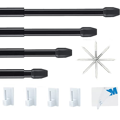 4Pcs Adjustable Rods for Net Curtains, Extendable Curtain Rod, Net ...
