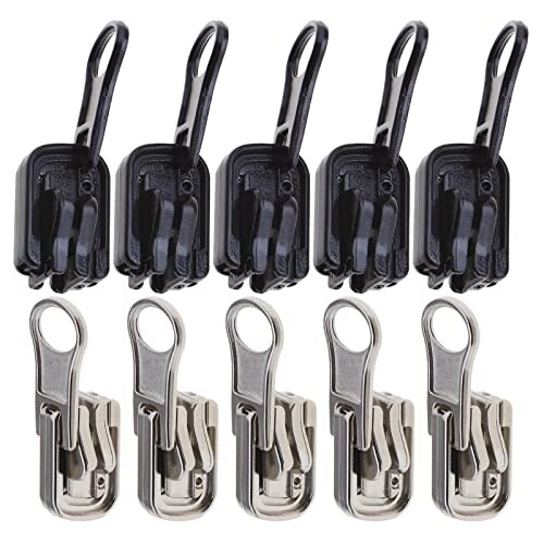 10PCS Number 5 Zippers Replacement Reversible Pulls Sliders Zips with U ...