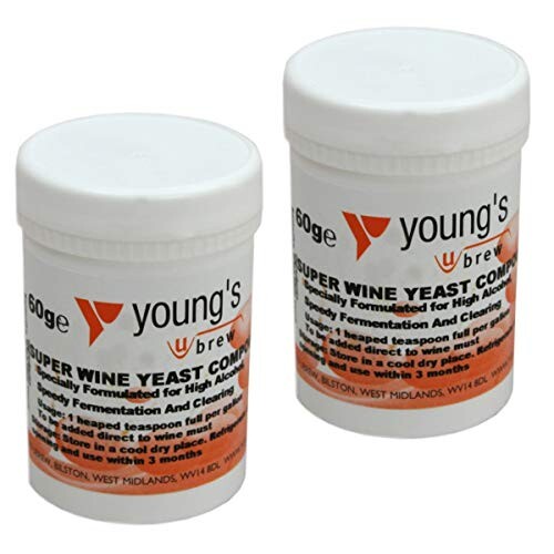 2X Super Wine Yeast Compound 60g 50L/10 Gallon Youngs Home Brew Wine ...