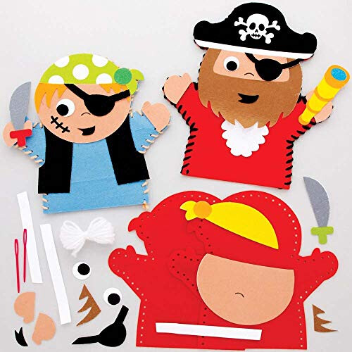 FE268 Pirate Hand Puppet Sewing Kits - Pack of 4, Sewing Kits for ...