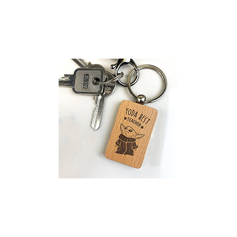 Personalised Wooden Keyring Rectangle, Star Wars Themed Engraved Baby ...