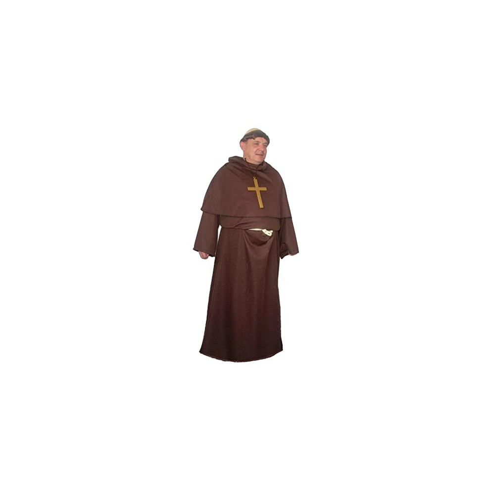 Medieval Friar Tuck Merry Men Monk Gothic Viking Religious Halloween Fancy Dress Costume ...