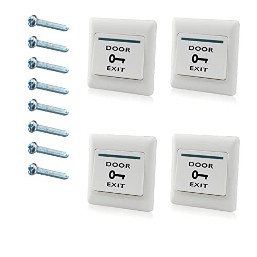4Pcs Push to Exit Button Release NO/NC/COM Switch Panel Door Access ...