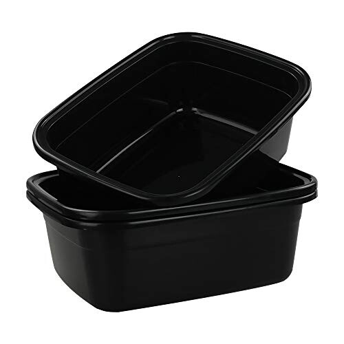 16 Liter Plastic Washing Up Bowls, Black, Set of 3 on OnBuy