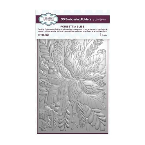 Creative Expressions-3D Embossing Folder-Poinsettia Bliss, 12.7 x 17.8 ...