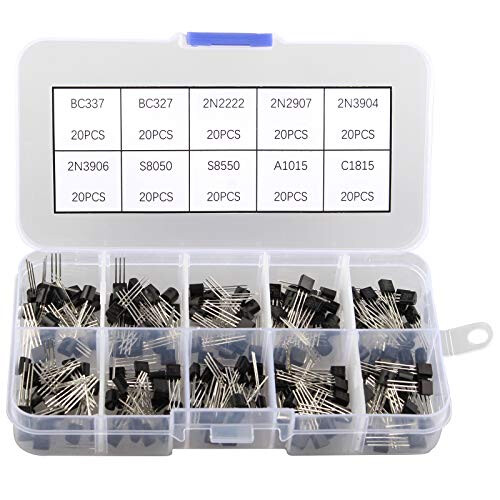 200PCS Transistor Kit 10 Values of NPN PNP Transistor TO-92 Power Transistor Assortment Kit ...