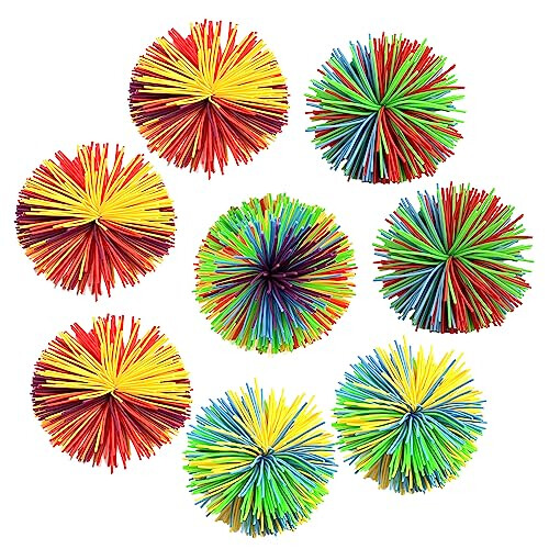 8 Pcs Colorful Monkey Stringy Balls,Silicone Stretch Stringy Ball ...