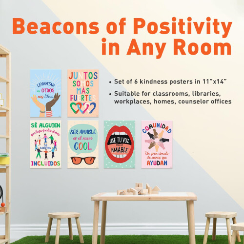 S&O Set of 6 Kindness Spanish Classroom Posters - Spanish Classroom ...