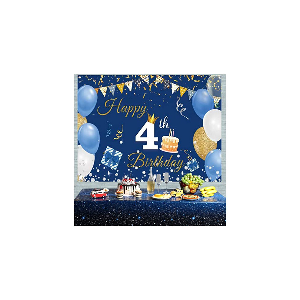 4th Birthday Decorations for Boy Girls Happy 4th Birthday Backdrop ...