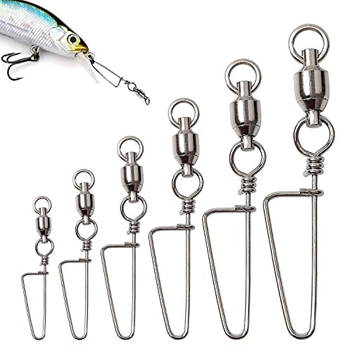 Saltwater Fishing Swivels Snap, 20PCS Snap Swivel with Solid Welded ...
