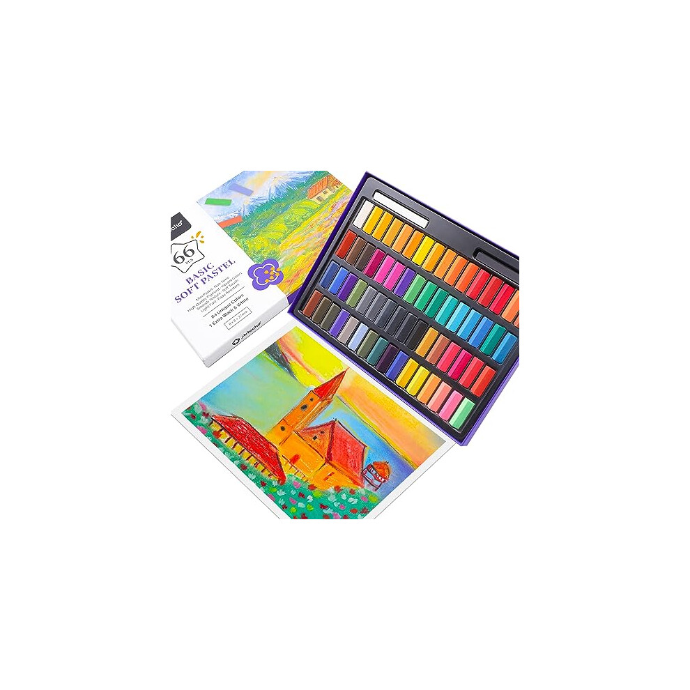 Soft Pastel Set of 66, 64 Colours Including Extra Black & White ...