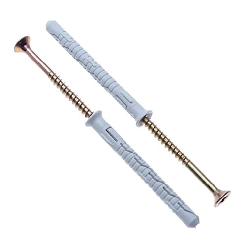 8X120 Heavy Duty Phillips Screws & Plugs by Keple 50 Pack Wall Mounting ...