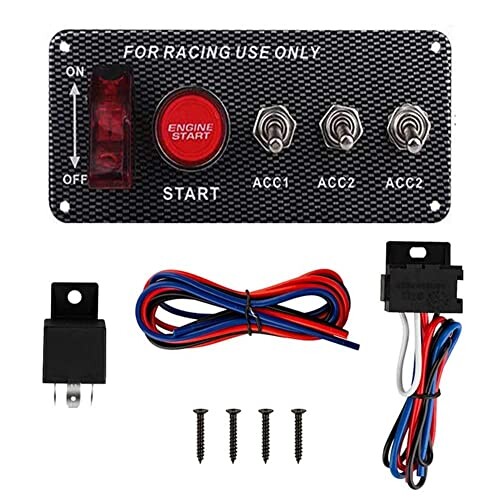 Motorsport Ignition Switch Panel Carbon Fiber 12V Racing Car Engine ...