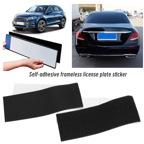 2PCS License Plate Holders Self Adhesive Frameless Weatherproof License ...