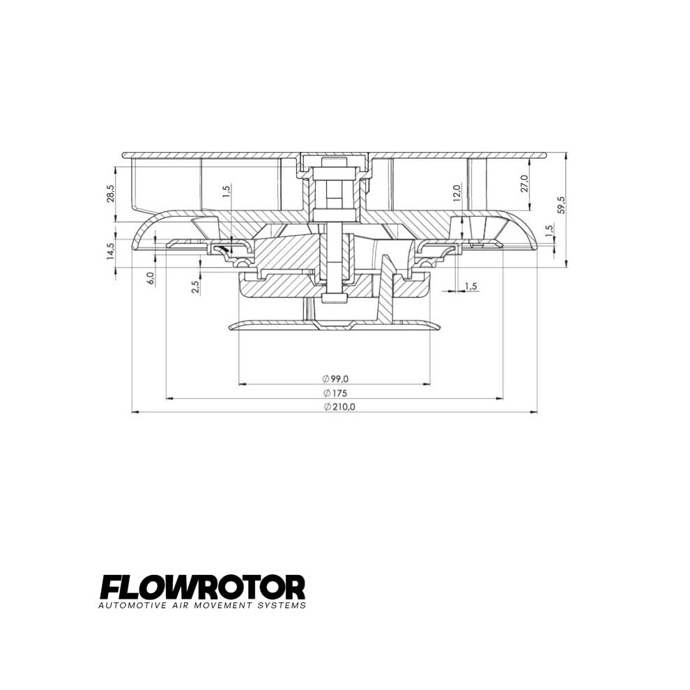 FLOWROTOR Low Profile Rotary Van Roof Vent - Wind Driven Rotating ...