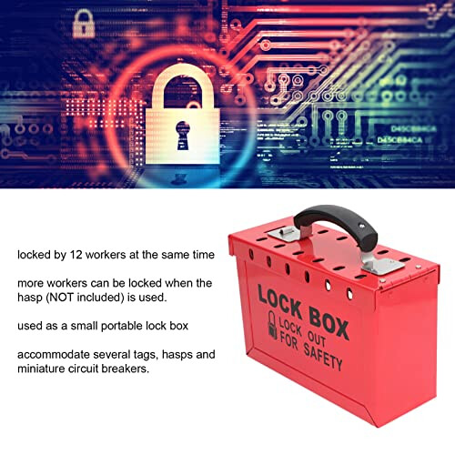 Lockout Tagout Box, Portable Group Lock Box with 12 Slots, Heavy Duty ...