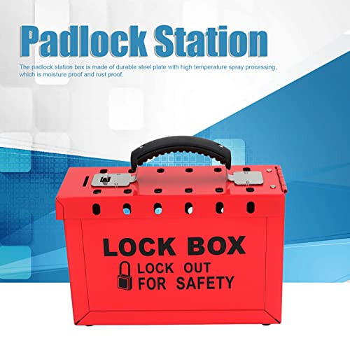 Lockout Tagout Box, Portable Group Lock Box with 12 Slots, Heavy Duty ...