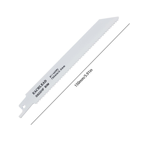 10Pcs S922HF 10TPI 150mm BiMetal Reciprocating Sabre Saw Blades 2.5mm ...
