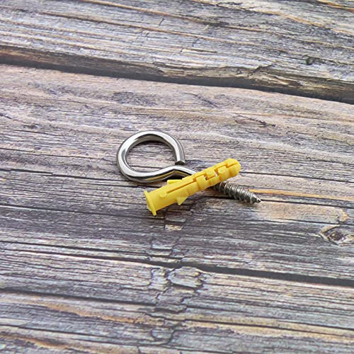 20Pcs M4x50 Eye Screws Ring Screw Hook with Plastic Expansion Tubes Kit ...