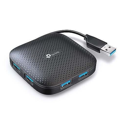 4-Port USB 3.0 Hub, Slim and Compact USB Splitter with Foldable Cord ...