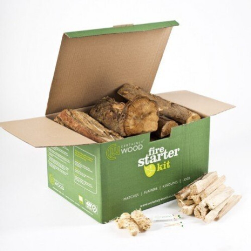 Fire Starter Kit - Kiln Dried Logs, Kindling and Flamers Natural ...
