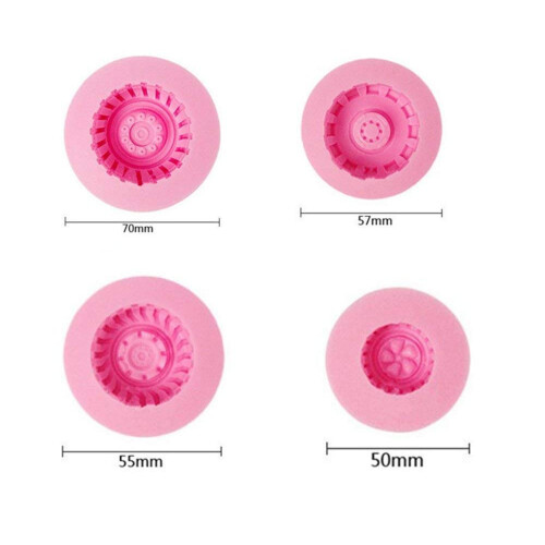Tire Fondant Moulds- Set of 4 Truck Wheel Shape Silicone Mold for ...
