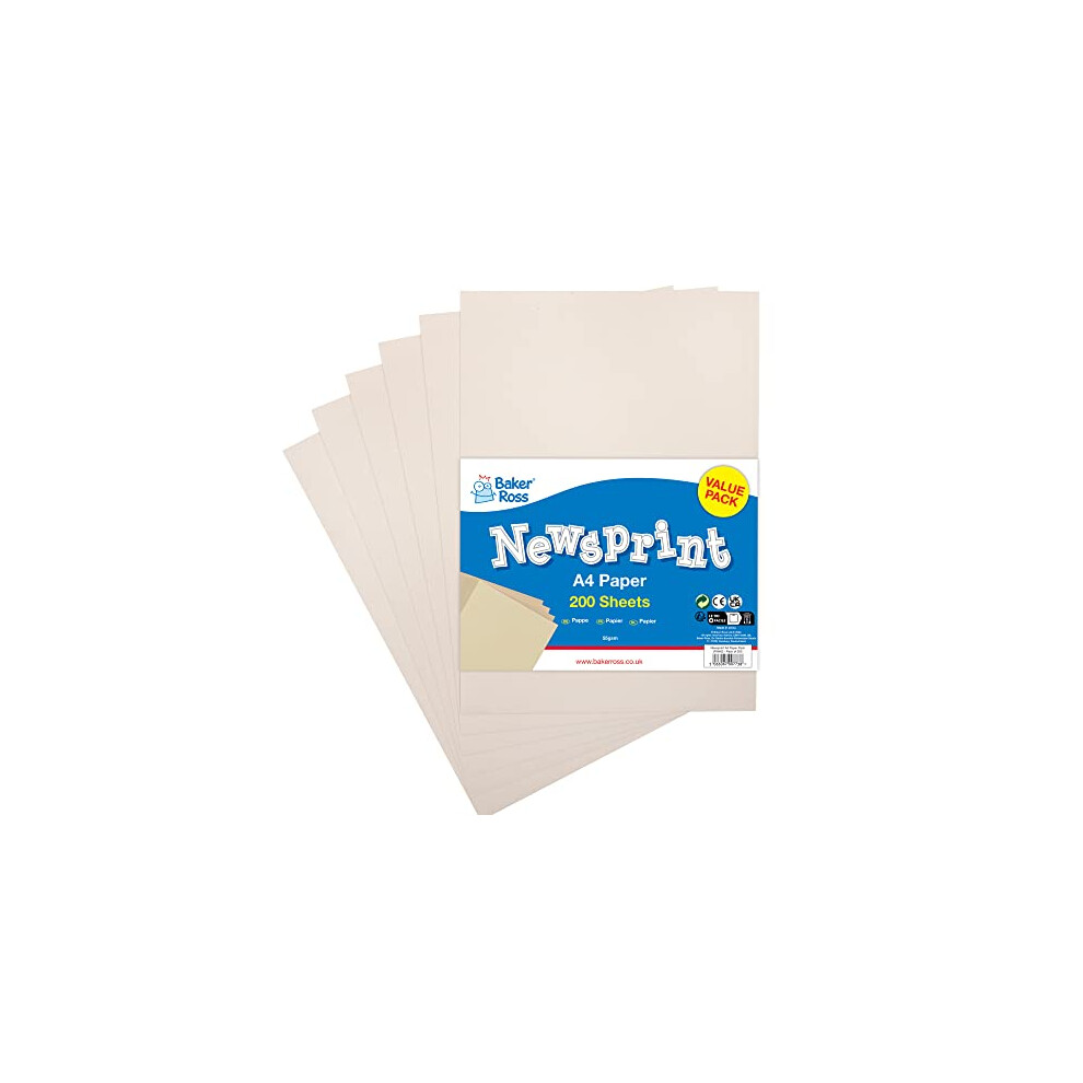 FX842 A4 Newsprint Paper Pack - Pack of 200, Paper for Wrapping and ...