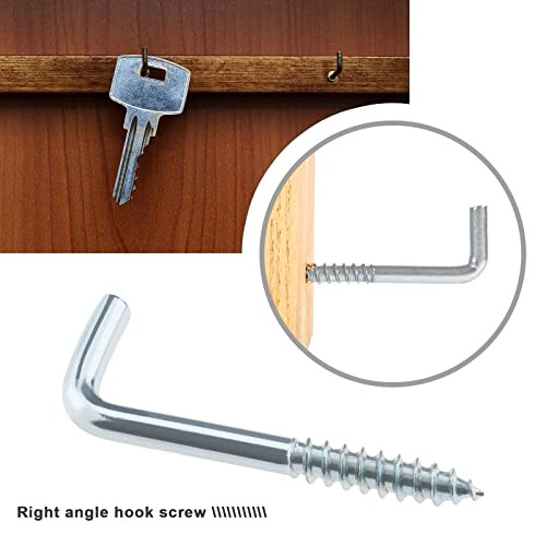 100PCS L Hook Screws Screw-in Hooks Screws Carbon Steel 7-Shaped Screws ...