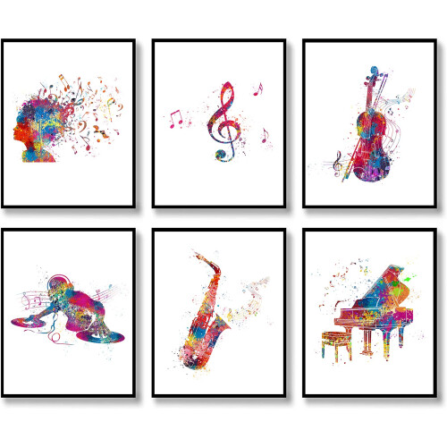 Piano Violin Watercolor Music Wall Art Prints Musical Instrument Art ...