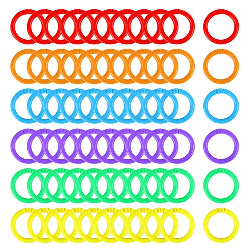 180 Pcs Binder Rings 36mm Colorful Loose Leaf Hoop Ring Clips for ...