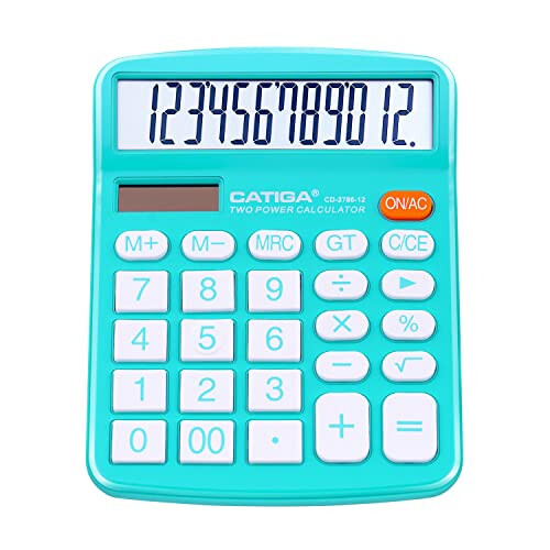Desktop Calculator 12 Digit with Large LCD Display and Sensitive Button, Solar and Battery Dual ...