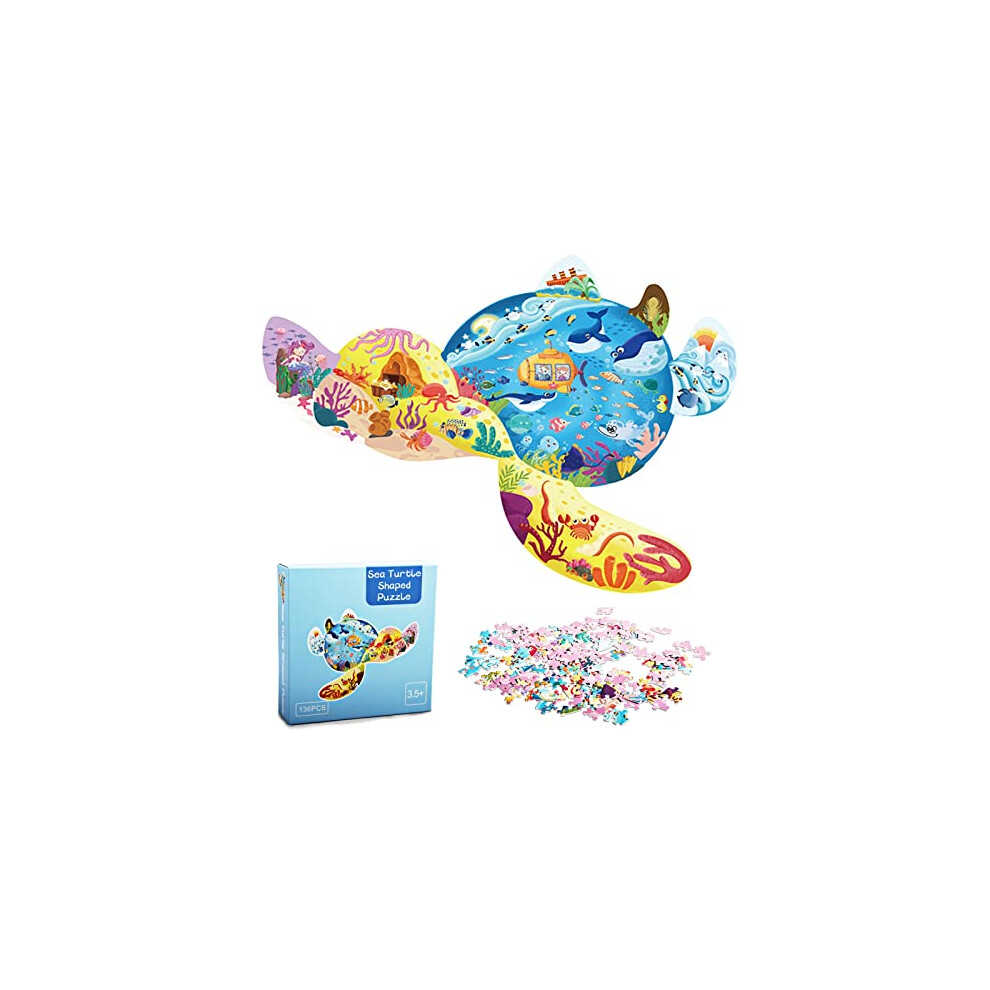 Sea Turtle Kids Puzzle 136 Pieces Puzzles Jigsaws for Children Age 4 5 ...