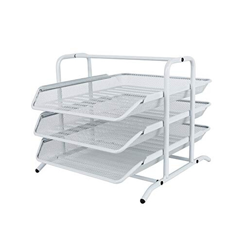 EasyPAG 3 Tier A4 Mesh in Tray Office Desk Tidy File Holder Document ...