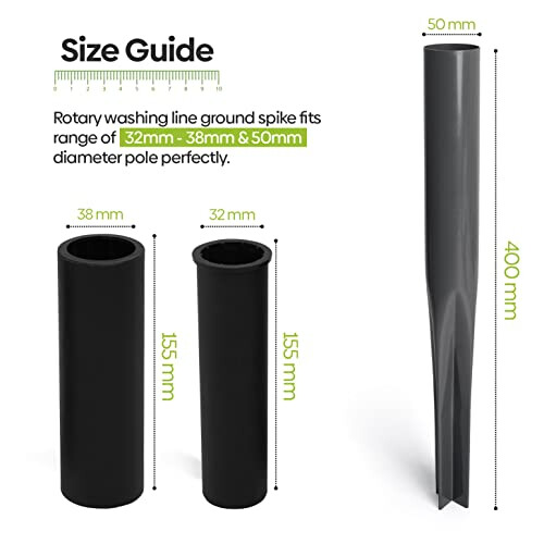 Rotary Washing Line Spike - Heavy Duty Powder Coated Metal Ground Spike ...