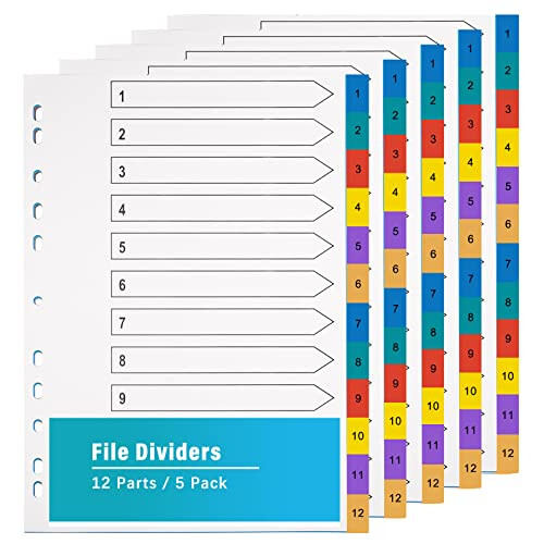 A4 Wide Colour Tabs ?5 Pack?File Dividers Coloured Mylar Multi Colours ...