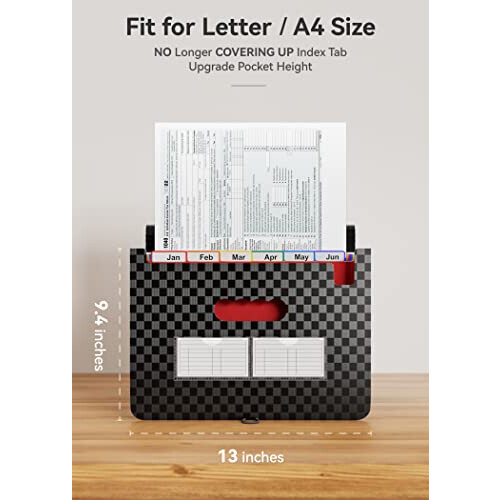 ABC life Expanding File Organisers with Grid Pattern,13 Pockets Filling ... ABC life Expanding File Organisers with Grid Pattern,13 Pockets Filling ...