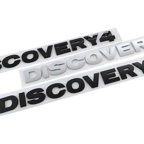 (Front Matt Black) 3d Abs Chrome Black Discovery 4 Logo Letters Car ...