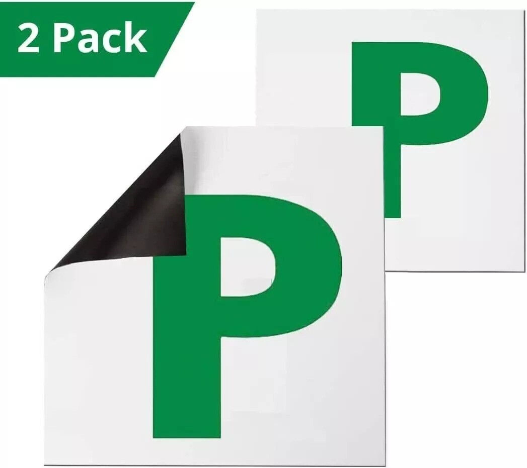 2 X P Green Fully Magnetic Learner Driver P Plates Just Passed Pass on ...