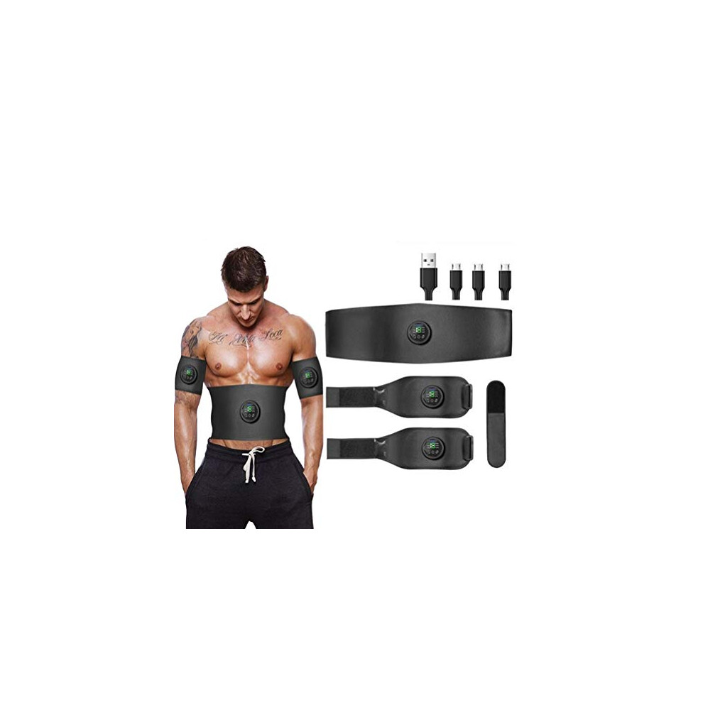 Abs Trainer Muscle Stimulator, USB 6 Modes 15 Intensity Rechargeable ...