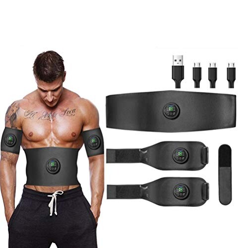 Abs Trainer Muscle Stimulator, USB 6 Modes 15 Intensity Rechargeable ...