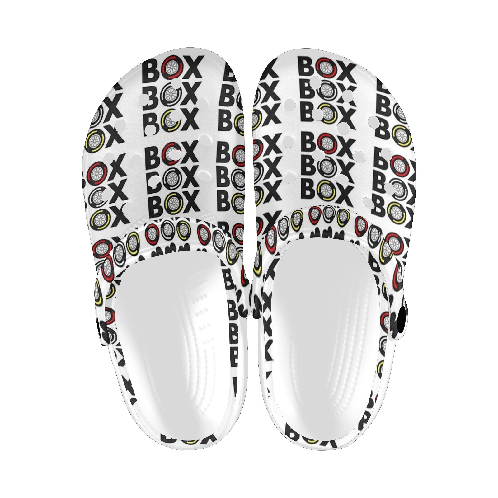 (Box Box Box F1 Tyre Compound Design_7624) Garden Clogs Shoes for Mens ...