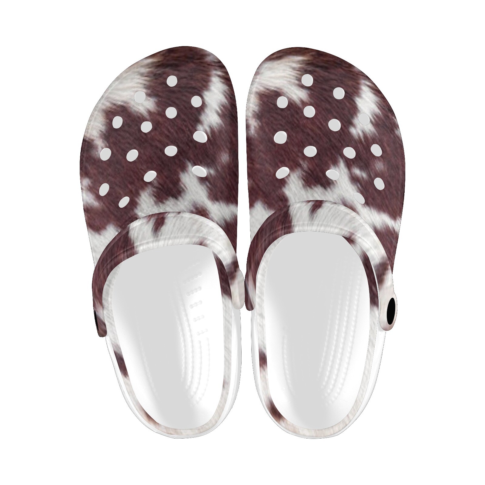 (Dark Cow Print, Brown Cow Design, Realistic_9156) Garden Clogs Shoes ...