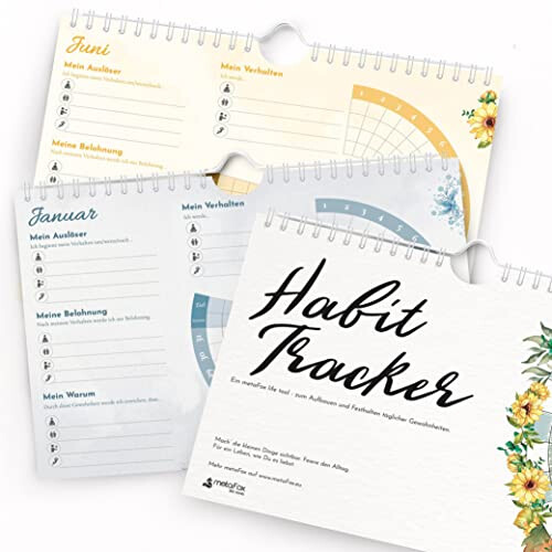 Habit Tracker Calendar - Habit Planner in Spiral Journal to Build ...