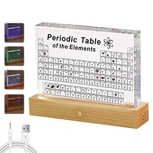 Acrylic Periodic Table with Real Elements Samples,Periodic Table with ...