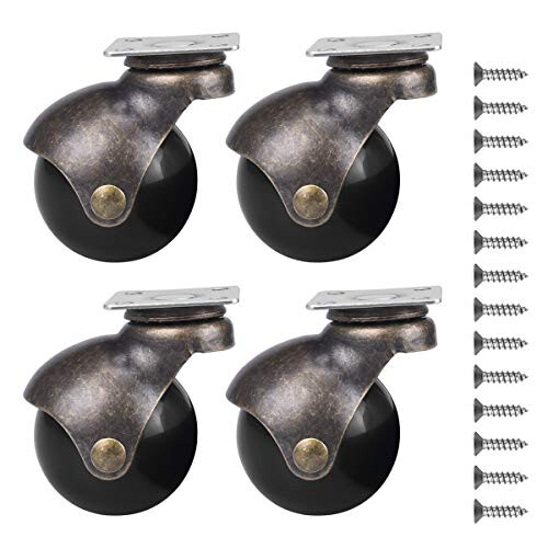 Ball Caster Wheels 4 PCS Heavy Duty Plate Swivel Castor 50MM Vintage ...