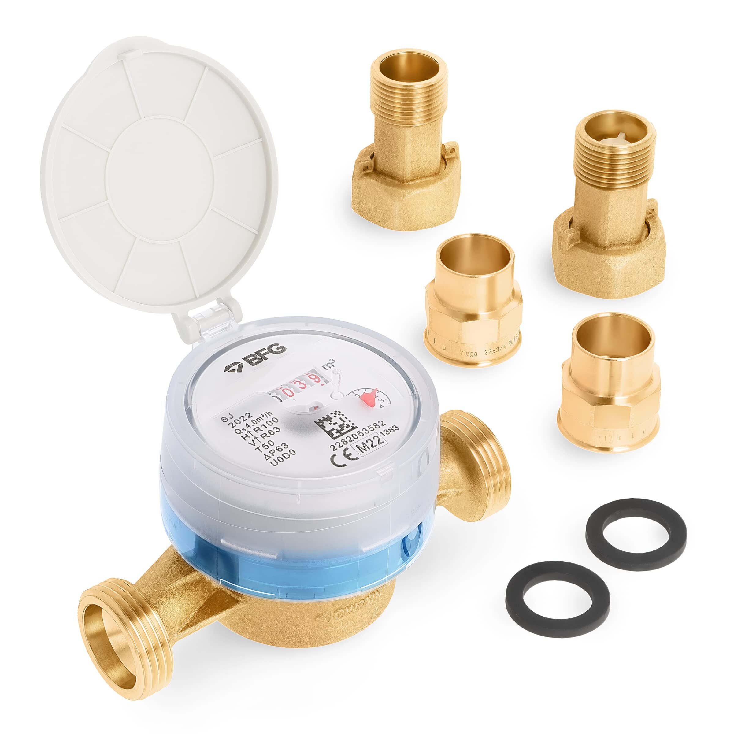 WRAS Certificate Water Meter with Non-return Brass Fittings 3/4" BSP ...