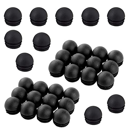 25mm Round Tube Domed Inserts End Caps Black Stoppers Plugs for Chairs ...