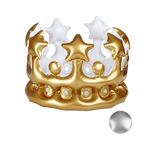 Inflatable Adult Gold Crown King Queen Hat Fancy Dress Toy Party ...