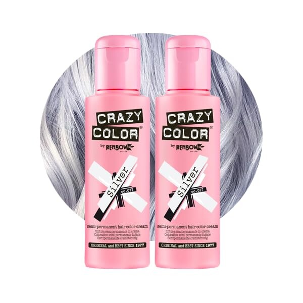 Metallic Silver Semi-Permanent Duo Hair Dye. Highly Pigmented Blonde ...