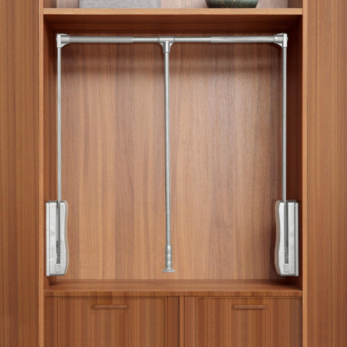 Pull Down Wardrobe Rail Adjustable Width 890mm to 1210mm Pull Down ...